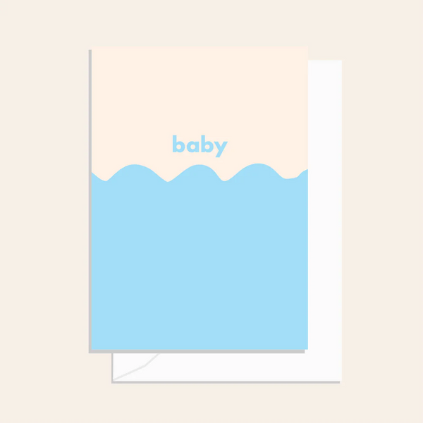 Elm Paper - Wavy Baby Blue - Card – Clover and Co