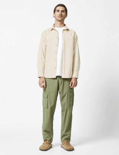 Mr Simple - York Long Sleeve Shirt - Natural – Clover and Co